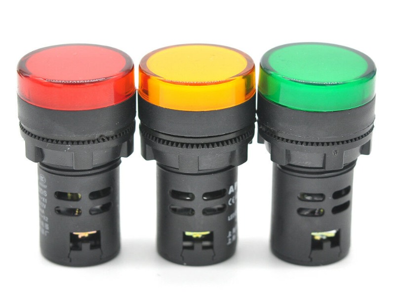 High-Quality LED Indicator Lamp (Red) 220V AC- 16mm for Electronics and ...