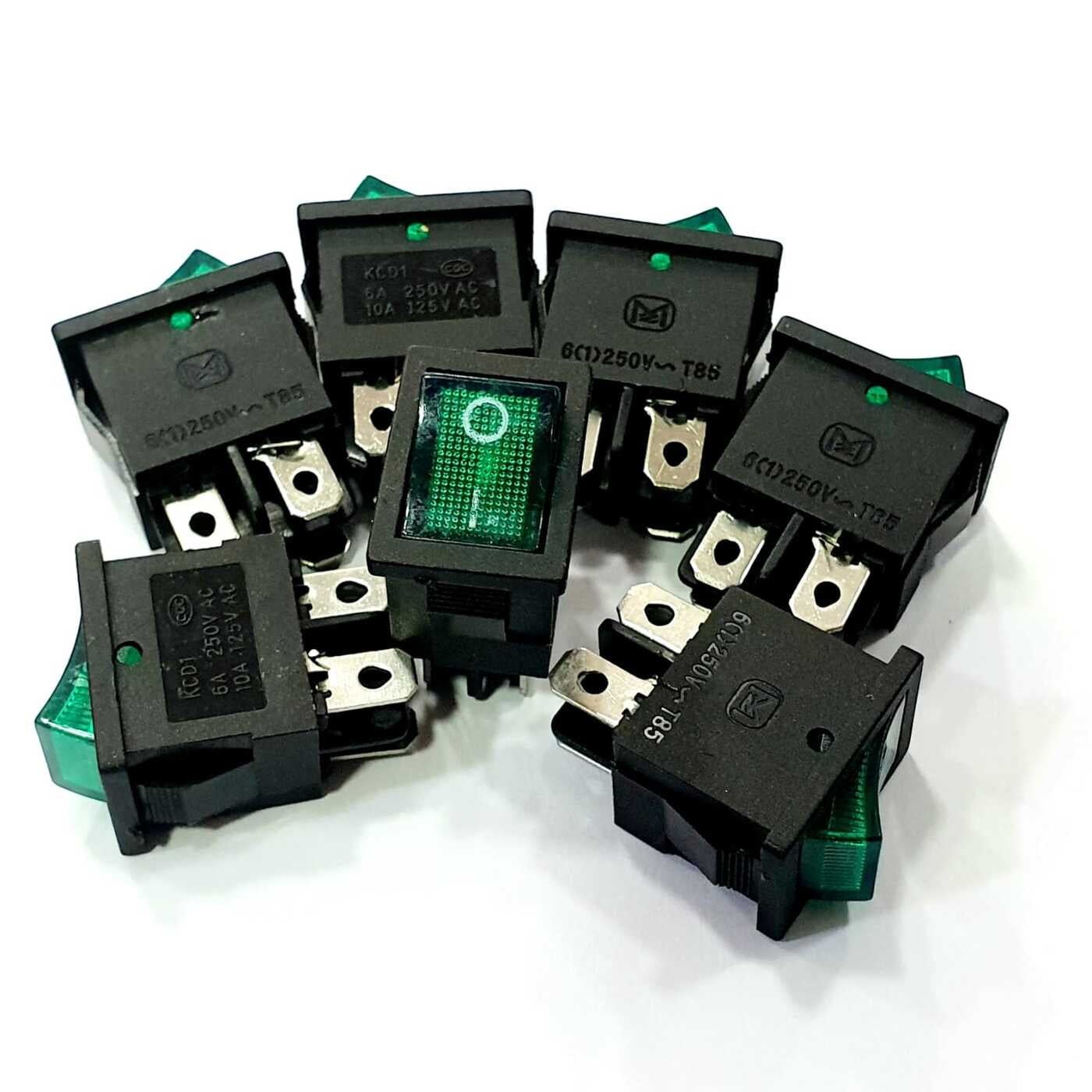 High-Quality Rocker Switch Green On/Off 6A 250VAC for Electronic ...