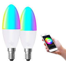 High-Quality Wifi Smart Voice Control LED Light Bulb, 6W, E14, RGBW for ...