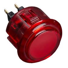 Switch Push Button, SPST Round Button, Panel Mount, 30mm, Translucent Red